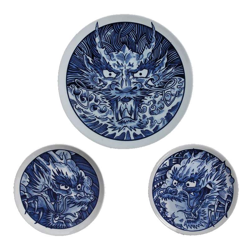 Royal Delft - Bord Dragon - Set van 3